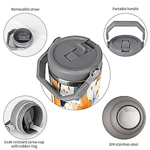 SYJTGDE Large Capacity Car Cup Blue And Orange Flowers Fashionable Upgrade Car Cup Advanced And Beautiful Travel Cup