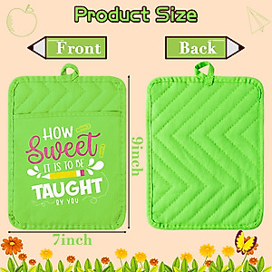 R HORSE 10Pcs Teacher Appreciation Pot Holders Gifts Funny Potholders Microwave Oven Mitt Hot Pads Thank You for Teachers Holders End of The Year Teacher Gift for Kitchen Cooking Baking Lovers