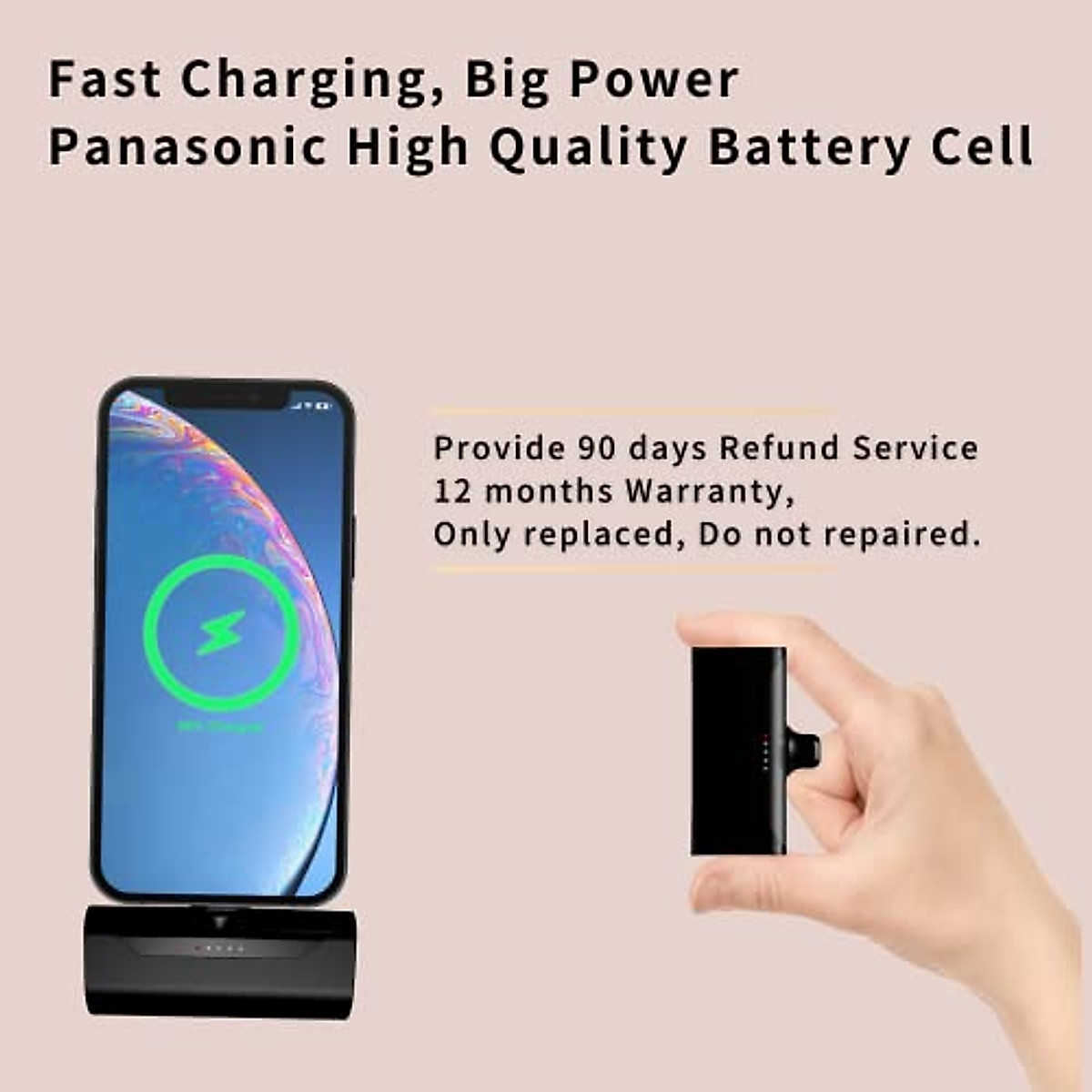 Portable Charger for iPhone 5200mAh Battery Pack iPhone Mini Power Bank 20W PD Fast Charging Compatible with iPhone Backup Charger for iPhone 14 13 12 11 8 7 XR XS Pro Max AirPods (iPhone Interface)