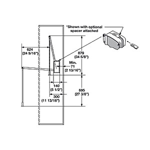 Hafel Häfele Pull Down Closet Rod, 26 lbs Load Capacity, Ergonomic Handle, Adjustable Width, White (26inch - 35 1/16inch) 26inch - 35 1/16inch Inside closet width