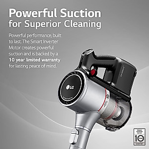 LG CordZero A925 – Cordless Stick Vacuum Cleaner, 120 Minute Runtime w/Extra Rechargeable Battery, Dual Floor Max 2024 Update, Lightweight, Cleans Carpet, Hardwood, Pet Hair, Portable Charging Stand