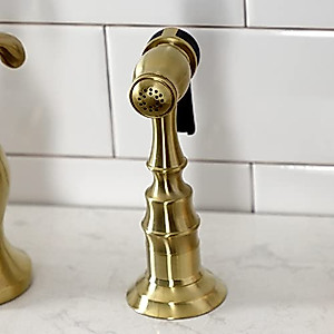 Kingston Brass KS7757TXBS French Country Bridge Kitchen Faucet, Brushed Brass