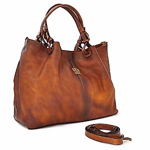 Pratesi Leather, Leather Bag for Women Collodi Woman Bag in cow leather - Bruce Cognac