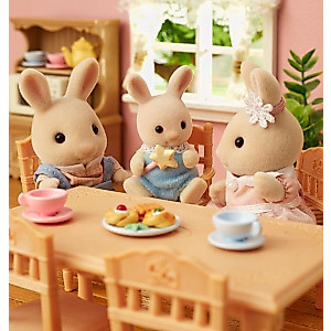 Calico Critters Milk Rabbit Family - Set of 4 Collectible Doll Figures for Children Ages 3+