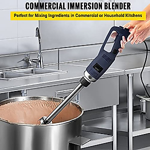 VEVOR Commercial Immersion Blender Variable Speed Heavy Duty Immersion Blender 750 W Commercial Hand Mixer 304 Stainless Steel Hand Blender Commercial with 11.8" Removable Shaft for Kitchen Mixing