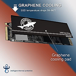 Dogfish 4TB M.2 NVMe SSD PCIe 4.0 Gen 4 with Graphene Thermal Pad,Works with PS5, Up to 7300 MB/s Internal Gaming SSD Solid State Drive High Performance Storage for Laptop PCs and Desktop I M.2 2280