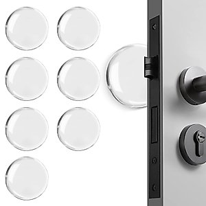 Fejoyta Door Stoppers Wall Protector, 8 PCS Silicone Door Knob Wall Protector with Strong Self-Adhesive Backing, Upgrade Reusable Cabinet Door Bumper - Ideal for Wall Protector and Noise Reduction