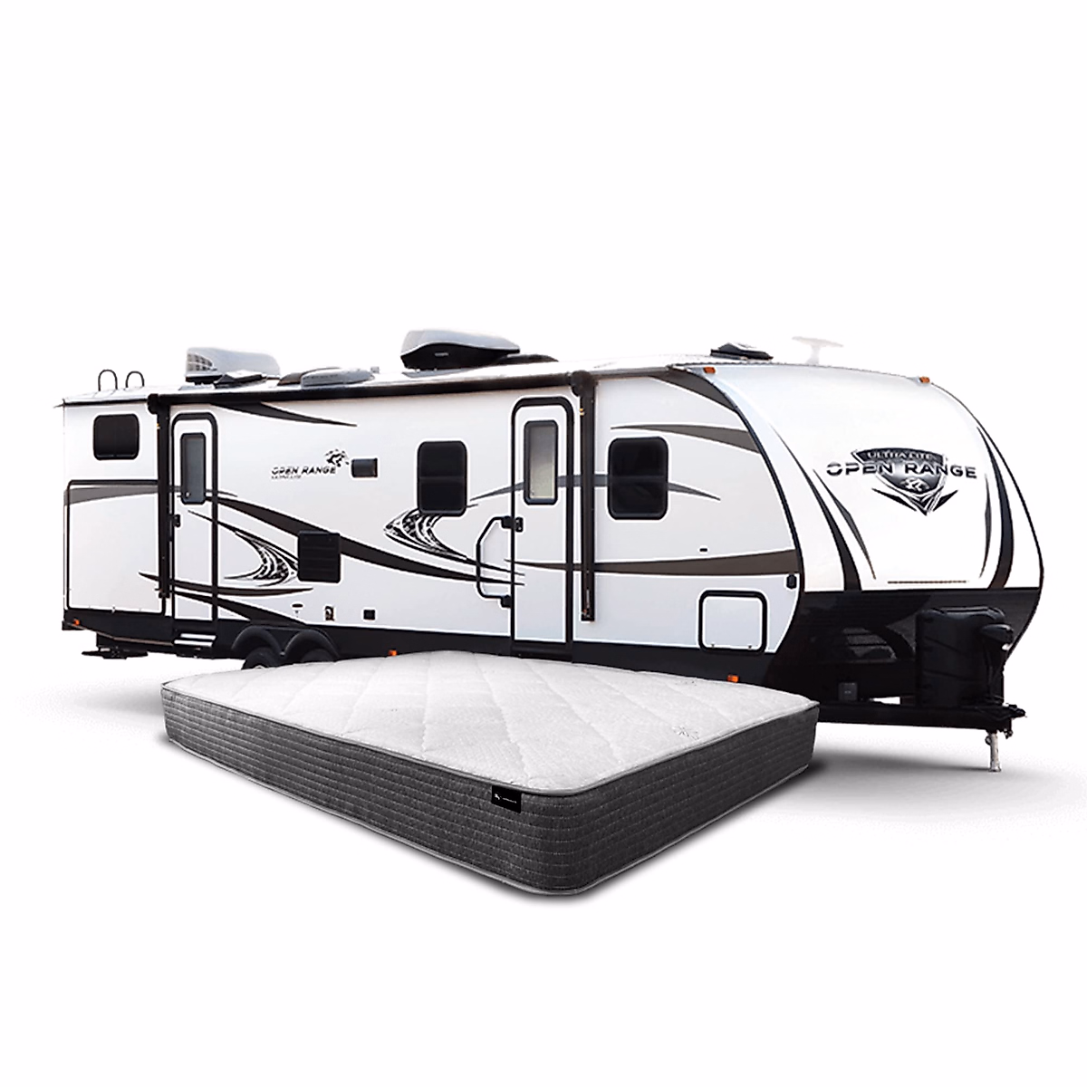 MedMattress RV Glamper 10 Inch Hybrid Foam Innerspring Mattress - RV Bed for Campers, Camping, Glamping and Travel (Queen)