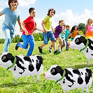 6 Pieces Walking Animal Balloons Foil Animal Air Walkers Pet Balloons Helium Farm Animal Balloons Party Decorations for Animal Theme Party Supplies Baby Shower Wedding Birthday Party Favors (Cow)