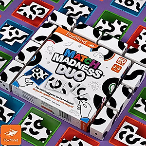 FoxMind Games: Match Madness Duo, The Matching Game for Fast Thinkers, Fast-Paced and Action-Packed, Pattern Recognition and Dexterity, Made for 2 Players, for Ages 8 and up