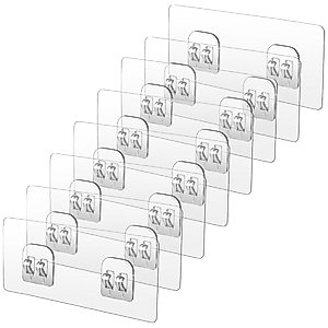 WLLHYF 8 Pack Shower Caddy Adhesive Hooks Replacement Strong Stickers Shower Hooks Wall Hooks Waterproof for Bathroom Shower Shelf Basket Soap Dish Hanging Hooks No Drilling