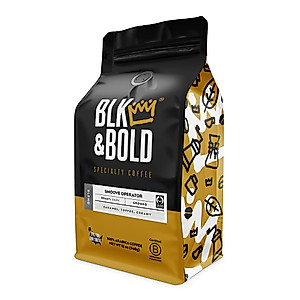 BLK & Bold Ground Coffee, Smoove Operator Premium Dark Roast, 100% Arabica Beans, 12 oz Bag
