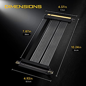 EZDIY-FAB PCIE 4.0 16x Extreme High Speed Riser Cable,PCI Express Gen4, GPU Riser Cable-20CM Straight Connector
