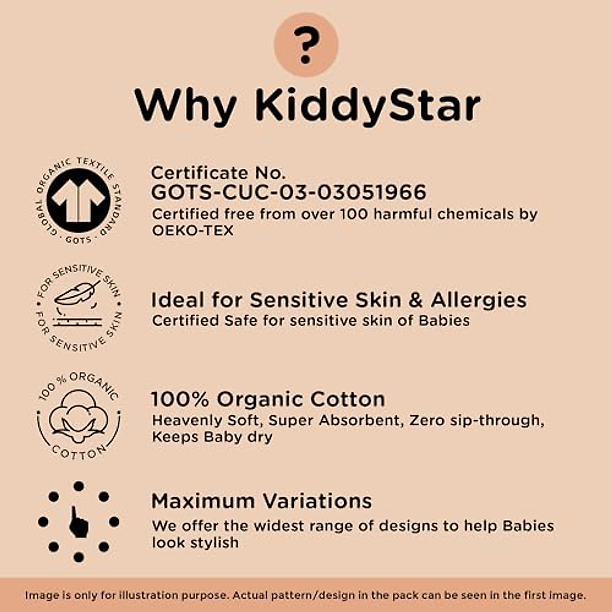 KiddyStar 5-Pack Organic Cotton Burp Cloths – Ultra-Absorbent, Soft & Large (21”x10”) – Perfect for Spit-up & Drooling