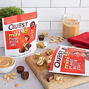 Quest Nutrition Mini Peanut Butter Cups, High Protein, Low Carb, Gluten Free, 16 Count (Pack of 3)