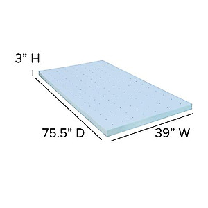 EMMA + OLIVER 3" Cool Gel Infused Cooling Memory Foam Mattress Topper - Twin