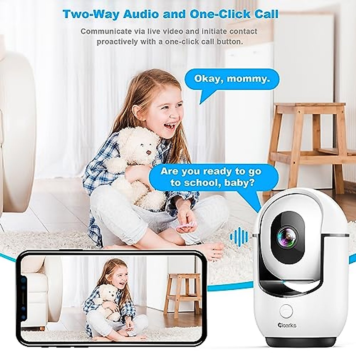 2K Pan/Tilt Security Camera, WiFi Indoor Camera for Home Security with AI Motion Detection, Baby/Pet Camera with Phone App, Color Night Vision, 2-Way Audio, 24/7, Siren, TF/Cloud Storage