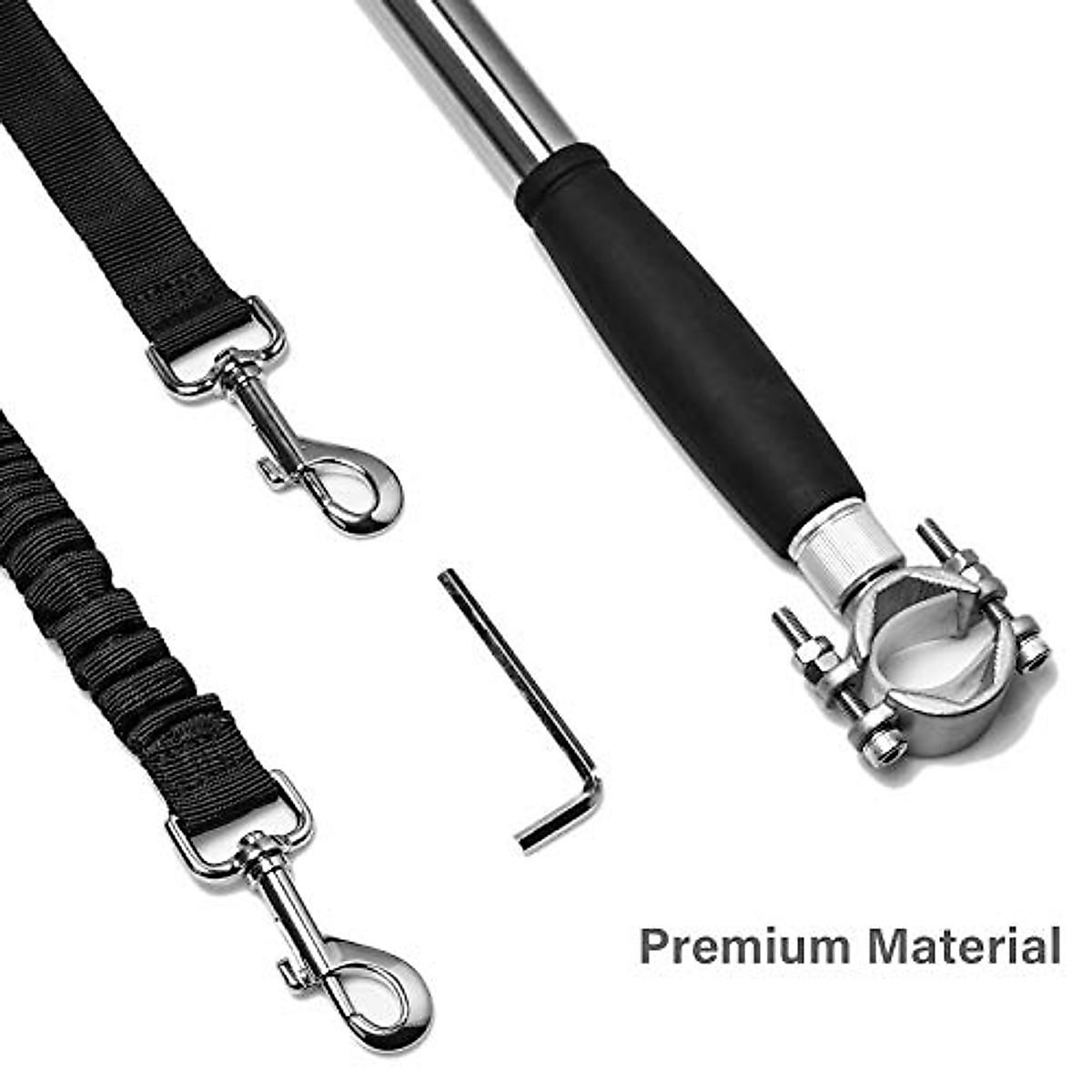 Unicam Retractable Bicycle Dog Leash, Hands Free Bike Leash for Pet Dogs, Safety Dog Bike Leash Fit for Outdoor Exercise, Dog Walking Essentials, Easy to be Installation and Removal.