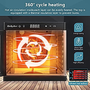 Dehyber Upgraded Dehydrators for Food and Jerky(67 Recipes),8 Stainless Steel Trays Dryer Machine with 24H Adjustable Timer and Temperature Control,Dehydrator for Meat Beef Herb Fruit Vegetable Nut Dog Treats-Overheating Protection 700W