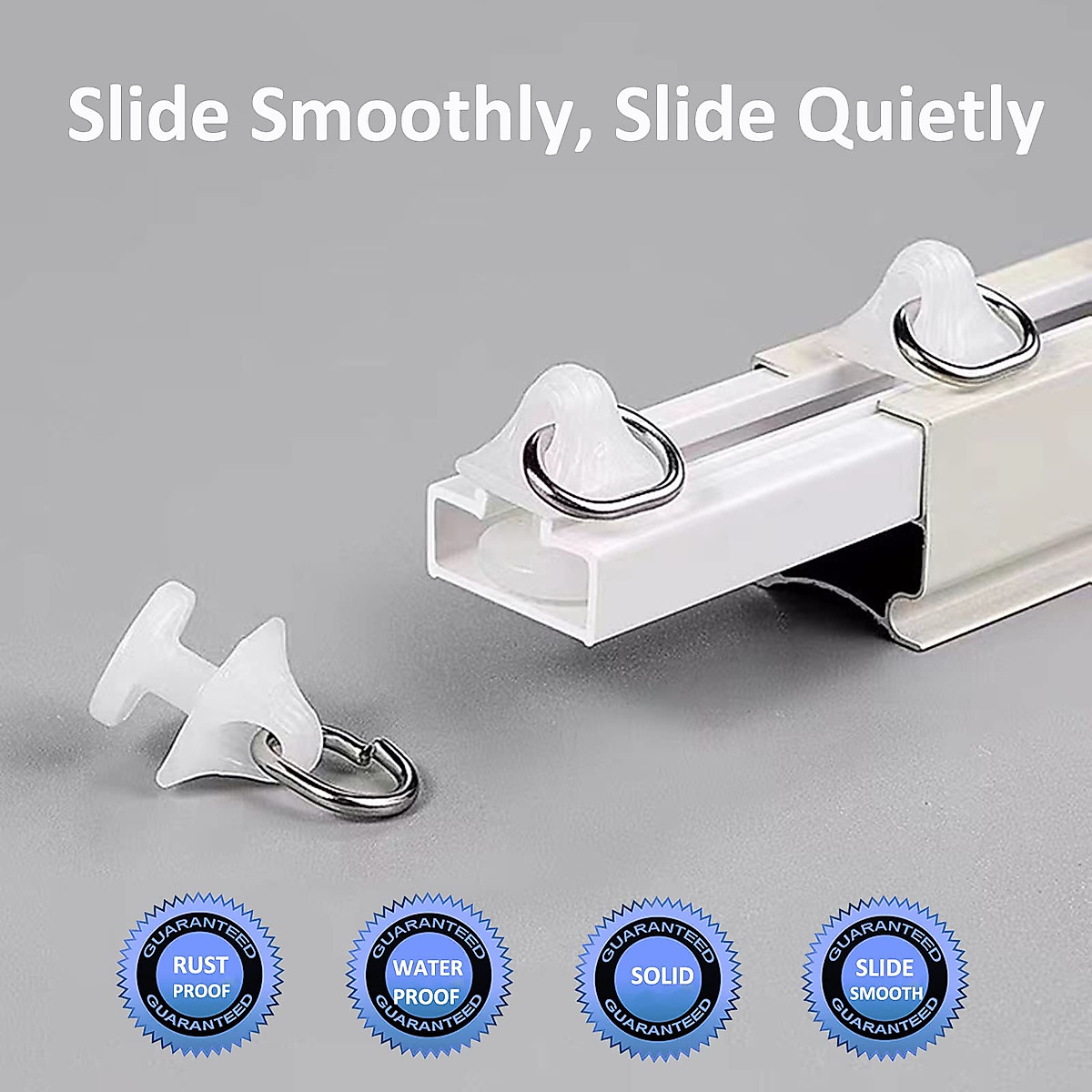 6ft Ceiling Track for Curtains, Never Rust & Enough Rollers and Hooks & Slide Quietly Curtain Track Rail for Window: Suitable for Bathroom, Shower Room, Bedroom, Hospital, RV, Camper