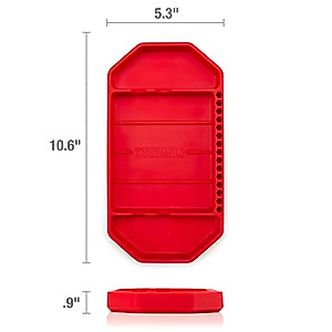 Steelman Flexible Silicone Non-Slip/High Grip Tool Organizer Storage Tray, 3 Storage Compartments and 15 Hex Bit Holes, Non-Magnetic, Non-Marring, Chemical-Resistant, Easy Wash, Small