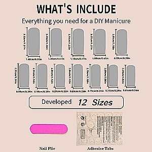 Halloween French Tip Press on Nails Long Metal Spider Glue on Fake Nails Long Square Acrylic Nails Glossy Pink White False Nail Tips Full Cover Finger Decorations Artificial Nails for Women 24Pcs