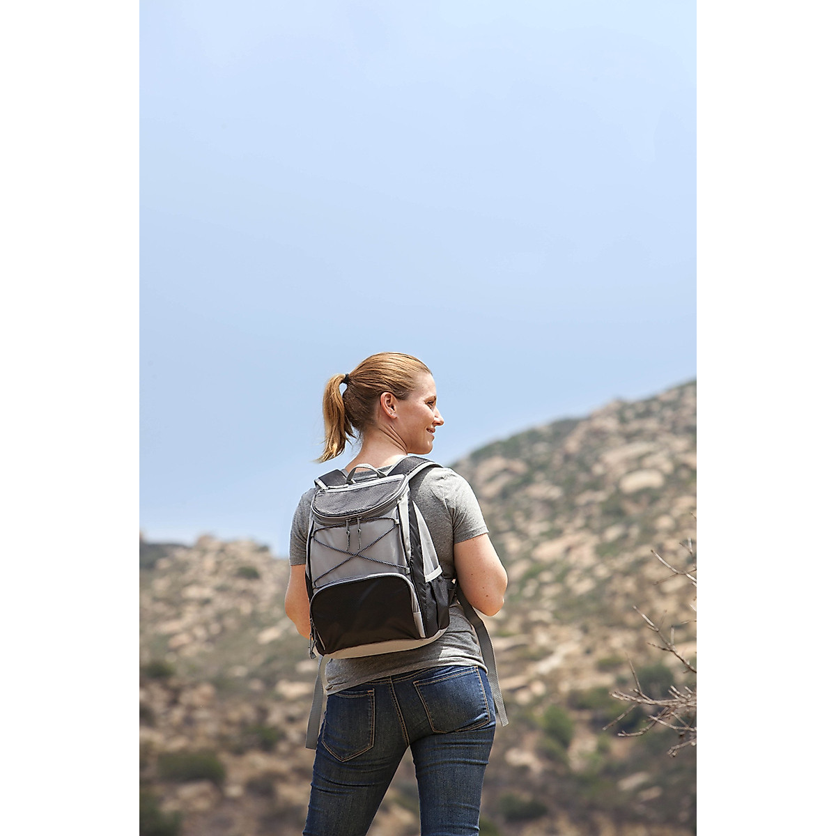 ONIVA - a Picnic Time brand PTX Backpack Cooler, Soft Cooler Backpack, Insulated Lunch Bag, (Black with Gray Accents)