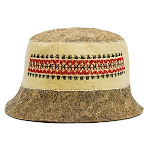 SHSH trade group Ukrainian Wool Sauna Hat Embroidered Ornament Vyshyvanka - Sauna Hat Finnish Ukraine Sauna Hat Wool Russian Banya Sauna Hat for Men Sauna Hats Beige and Gray