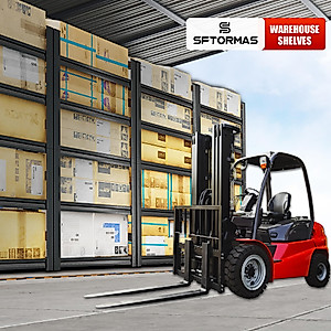 SFTORMAS 48" W Garage Shelving Heavy Duty Storage Shelves Adjustable 5 Tier Metal Shelves for Garage Warehouse Basement Industrial Utility Racks,Black