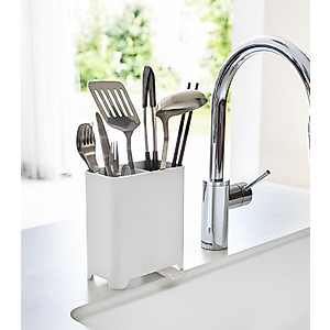 Yamazaki Home Kitchen Countertop Holder|Utensil Stand, One Size, White