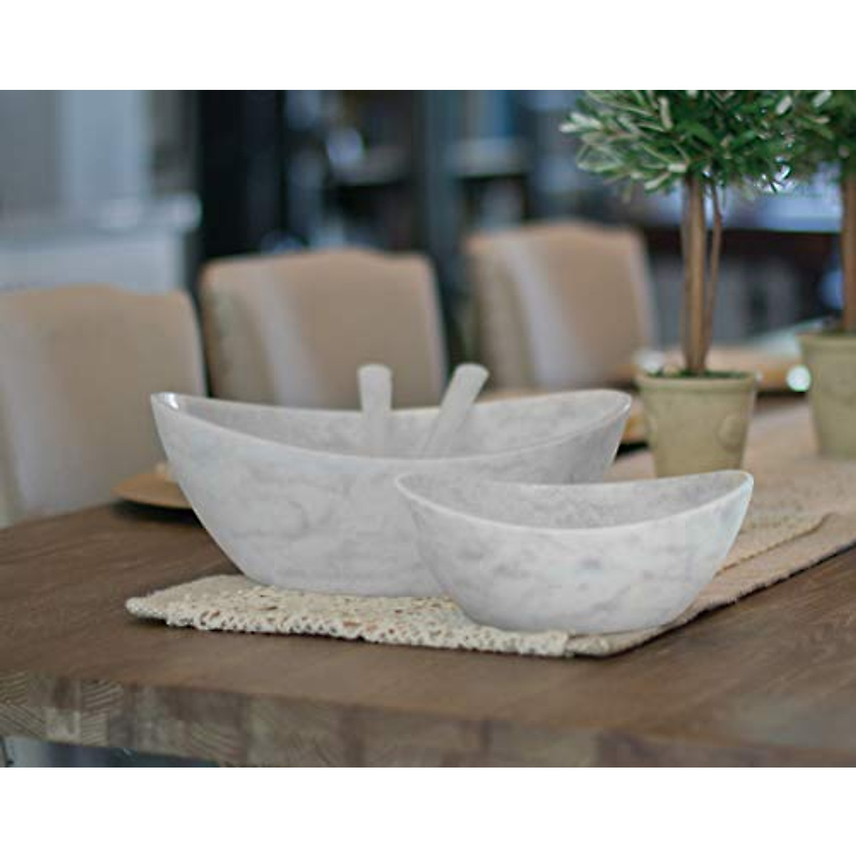 Architec EcoSmart EcoMarble Serving Bowl, 3qt BPA-Free Recycled Plastic, Made in The USA