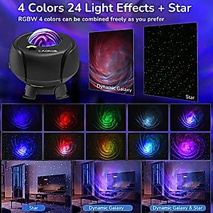 Cadrim 【Upgrade】 Star Projector, Galaxy Light Projector with Bluetooth Speaker and Remote, Night Light Projector for Adults and Kids, Largest Coverage Area, Changable Nebula and Galaxy Shapes