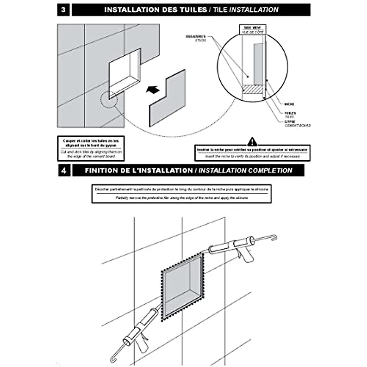 Sunrosa Gray Shower Niche Stainless Steel, Ready for Tile, Waterproof 11.8" x 23.6" Bathroom Recessed Niche with 1 Divider, Organizer Storage for Shampoo & Toiletry Storage