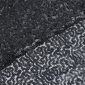 Sugargirl Halloween Black Sequin Backdrop Curtain 4 Panels 2FTx8FT Glitter Black Background Drapes Sparkle Photography Backdrop for Party Wedding Birthday Wall Decoration