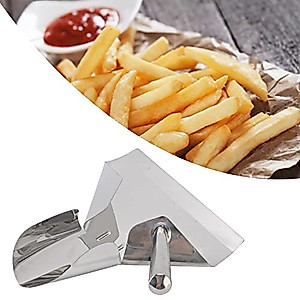 French Fry Scooper Food French Fries Shovel Bagger Popcorn Scoop Rustproof Stainless Steel for Cinemas Buffet
