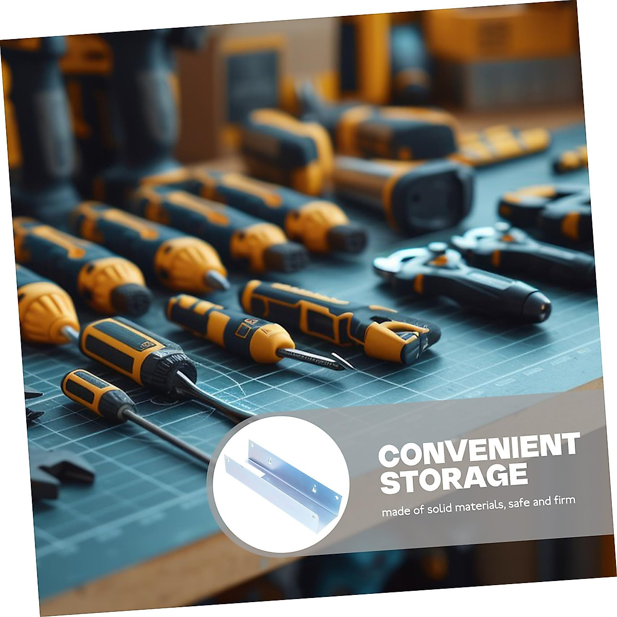 BUGUUYO Power Tool Organizer Drill Holder Electric Tools Drill Stands Storage Racks Peg Board Garage Hanger Tool Holders for Wall Drill Organizer Metal Storage Rack Stainless Steel Silver