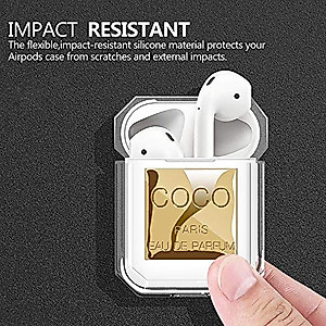 AirPods Case Perfume Bottle Design with Keychain & Fur Ball Soft Silicone Shockproof Cute AirPod Cases Cover Skin for Girls and Women - AirPods 2/1