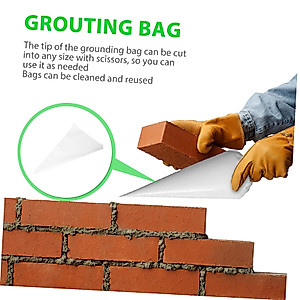 Angoily 50pcs Pointing Bag Bag Grout Bag for Tile Tear Resistant Tip Heavy Duty Grout Bag Tile Grout Pouch Grout Coverage Per Bag Small Grout Bag Pastry Bags 28c Hdpe White Cement