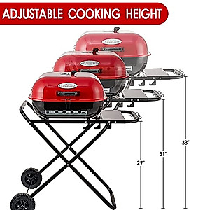 CUSIMAX Charcoal Grill Portable Grill Folding Barbecue Grill Outdoor Cooking Grills & Smokers for BBQ Camping Patio Picnic Backyard, 18.5-Inch, Black