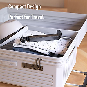 Folding Clothes Drying Rack, Fit 1 3/4" Door Super Heavy Duty Aluminum Alloy Over the Door Hanger with Retractable Rod, Foldable Portable and Collapsible Bathroom Towel Rack , Ivory White