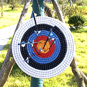 SinoArt Traditional Solid Straw Round 3 Laryes Hand-Made Archery Target Face for Recurve Bow Longbow Shooting Practice with 5 Paper Target Face
