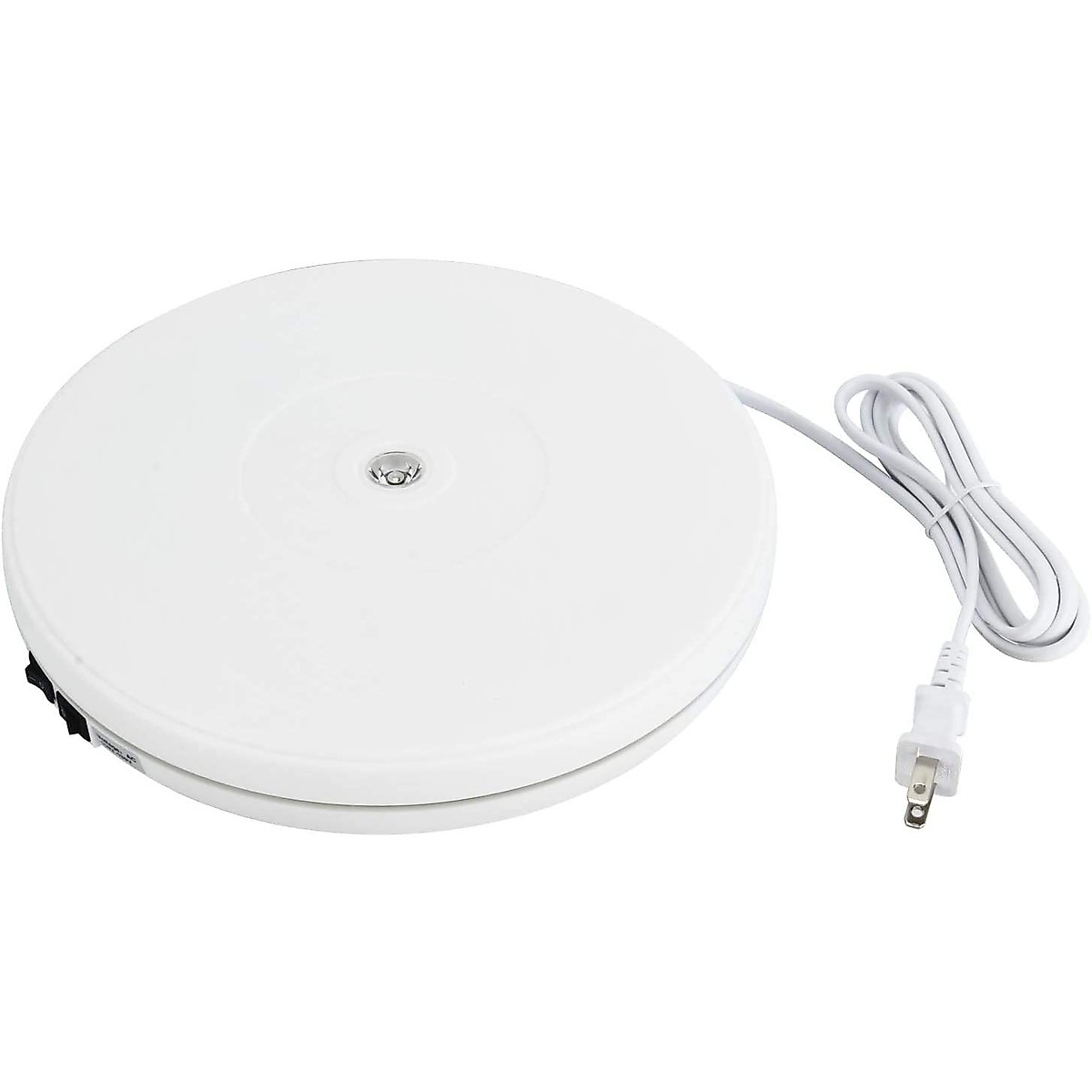 Xeternity-Made Electric Motorized Rotating Turntable Display Stand, 10inch/25cm Diameter, 110pounds Load, 360 Degree Rotating in Either Direction (White)