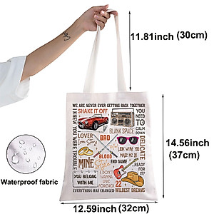 BWWKTOP WZMPA Singer Album Canvas Tote Bag Singer Tour Gifts Song Lyrics Shoulder Bag Singer Merchandise (WE ARE NEVER)