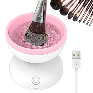 Electric Makeup Brush Cleaner Newest Design, Luxiv Wash Makeup Brush Cleaner Machine Fit for All Size Brushes Automatic Spinner Machine, Painting Brush Cleaner