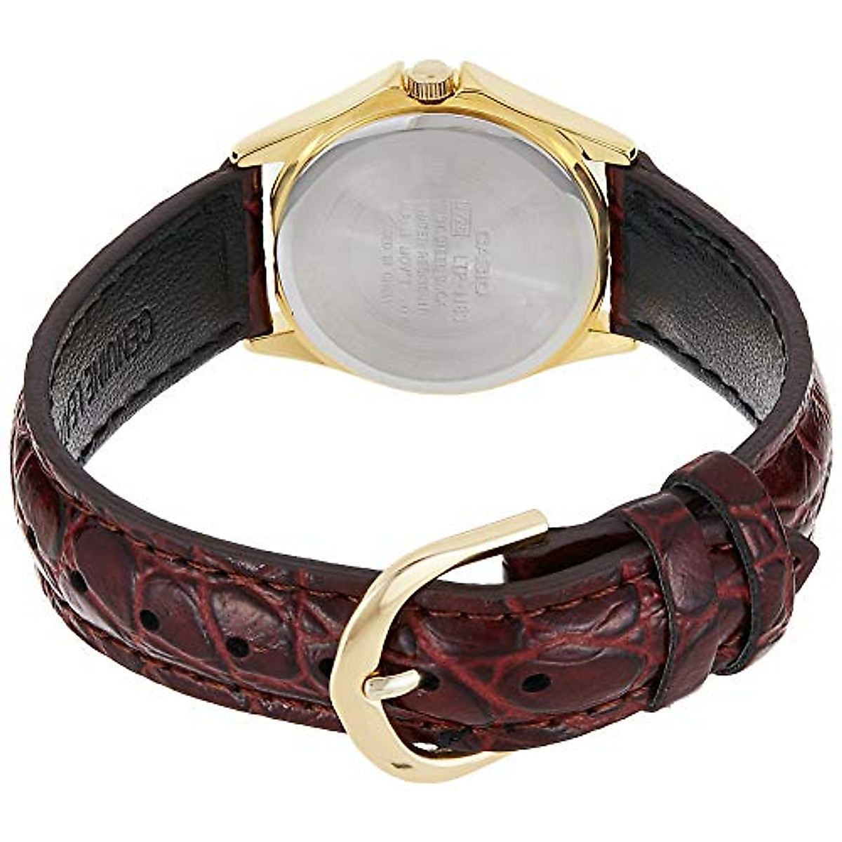 Casio MTP-1183Q-7A Men's Gold Analog Dress Watch w/Croc-Leather Band & Date