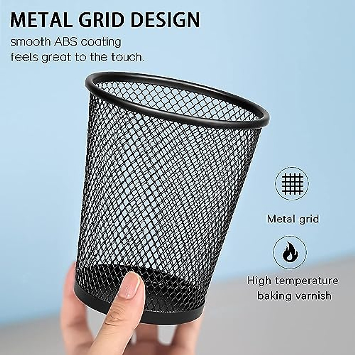 Gwybkq Pencil Holder 6 Packs for Desk Mesh Pen Cups Metal Pencil Holder Desk Organizers and Storage