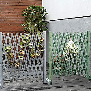 LIXIONG Garden Fence Screen Patio Expanding Fence Solid Wood Plant Palisades Privacy Screen Restaurants Isolation Animal Barrier，5 Size (Color : Gray, Size : 280x160cm)