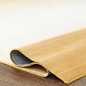 jinchan Runner Rug 2x6 Area Rug Gold Twilight Rug Modern Entryway Rug Accent Rug Indoor Ombre Print Mat Low Pile Rug Contemporary Floor Cover for Kitchen Bedroom Doorway Decor Non Slip