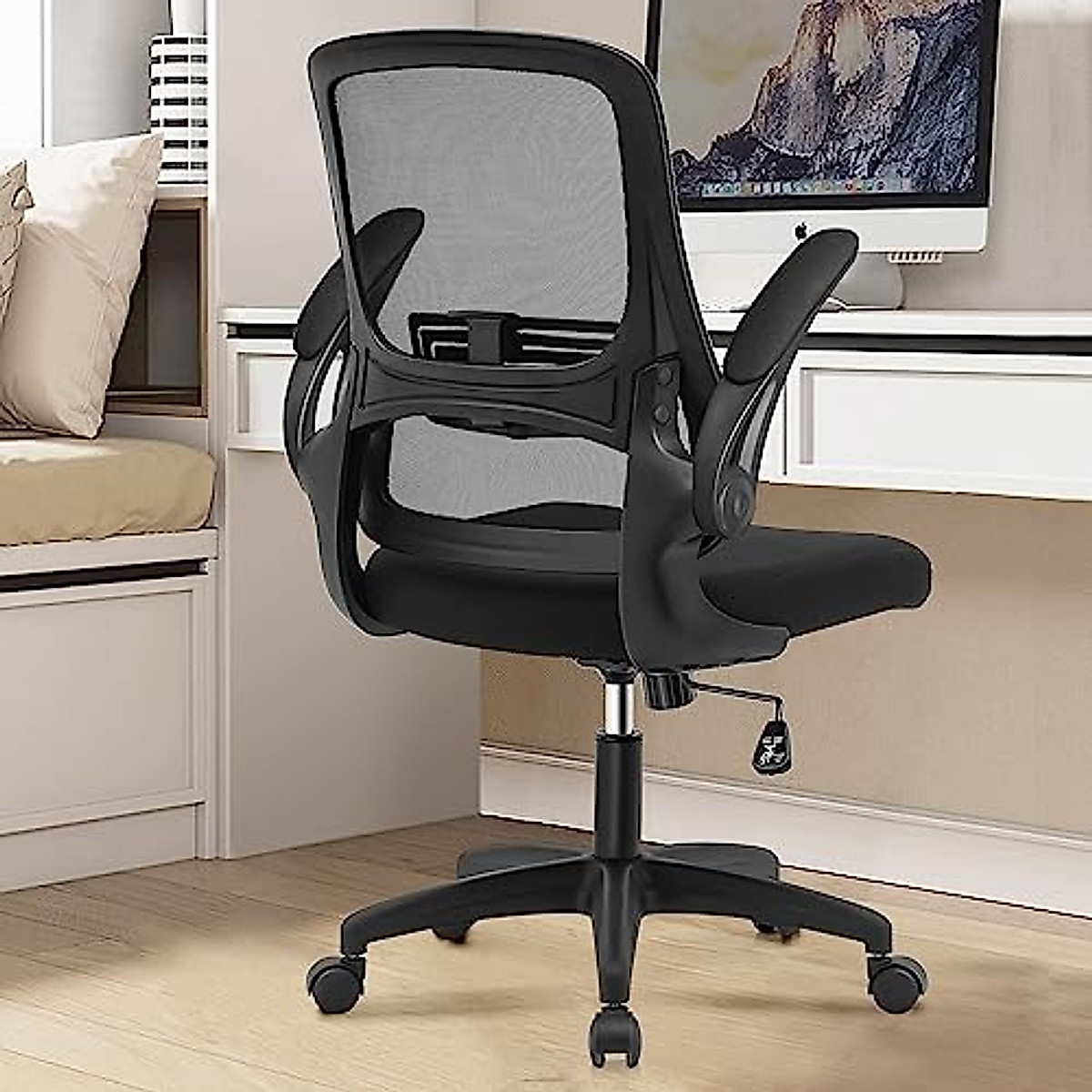 QY Ergonomic Office Chairs Mesh Office Chair Adjustable Armrest Lumbar Support Lift Swivel Tilt Function Comfortable Mesh Computer Chair with Height Adjustment Swivel Executive Task Chair