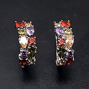 Hermosa Multicolor Bracelets for Women Cubic Zirconia Tennis Bracelets Necklace Earrings Jewelry Sets Bridal Jewelry Gift for Mom Wife